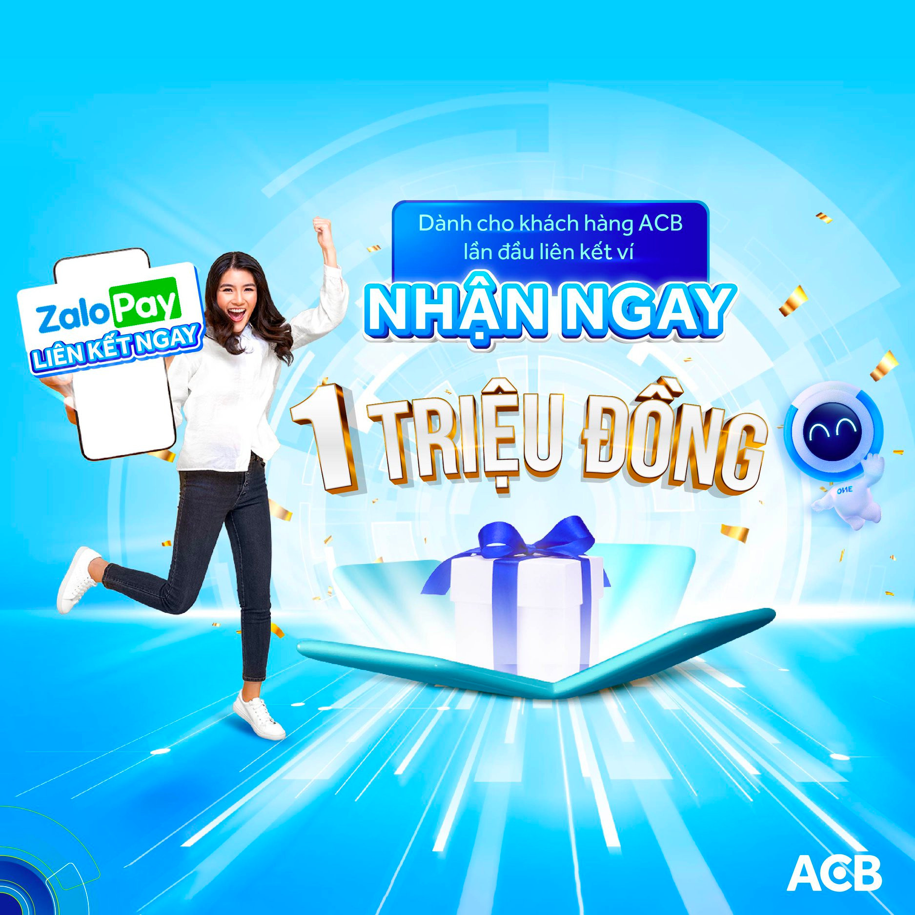 Nhận Gói Quà 1 Triệu Đồng Khi Liên Kết Tài Khoản ACB Với Ví ZaloPay